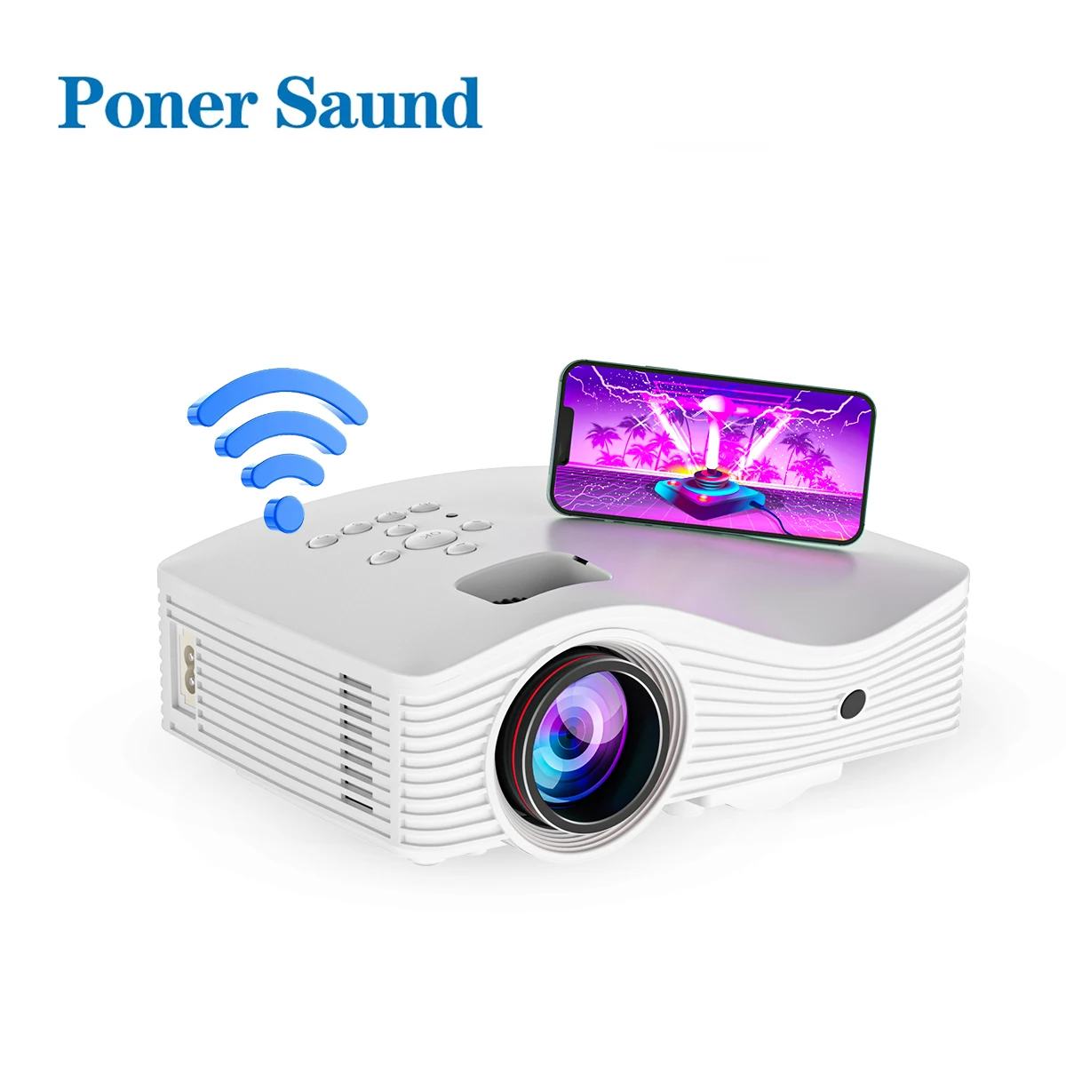 Poner-Saund-GP19-Mini-Projector-WiFi-Projector-Portable-Video-Movie ...