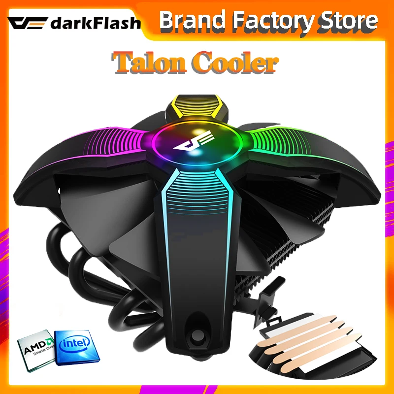DarkFlash pc Computer CPU Cooler RGB Radiator 4 copper tube Processor ...