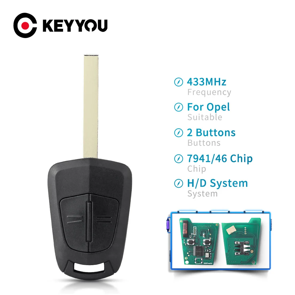 KEYYOU H / D System 433MHz Smart Auto Remote Key Fob Für Opel Vauxhall ...