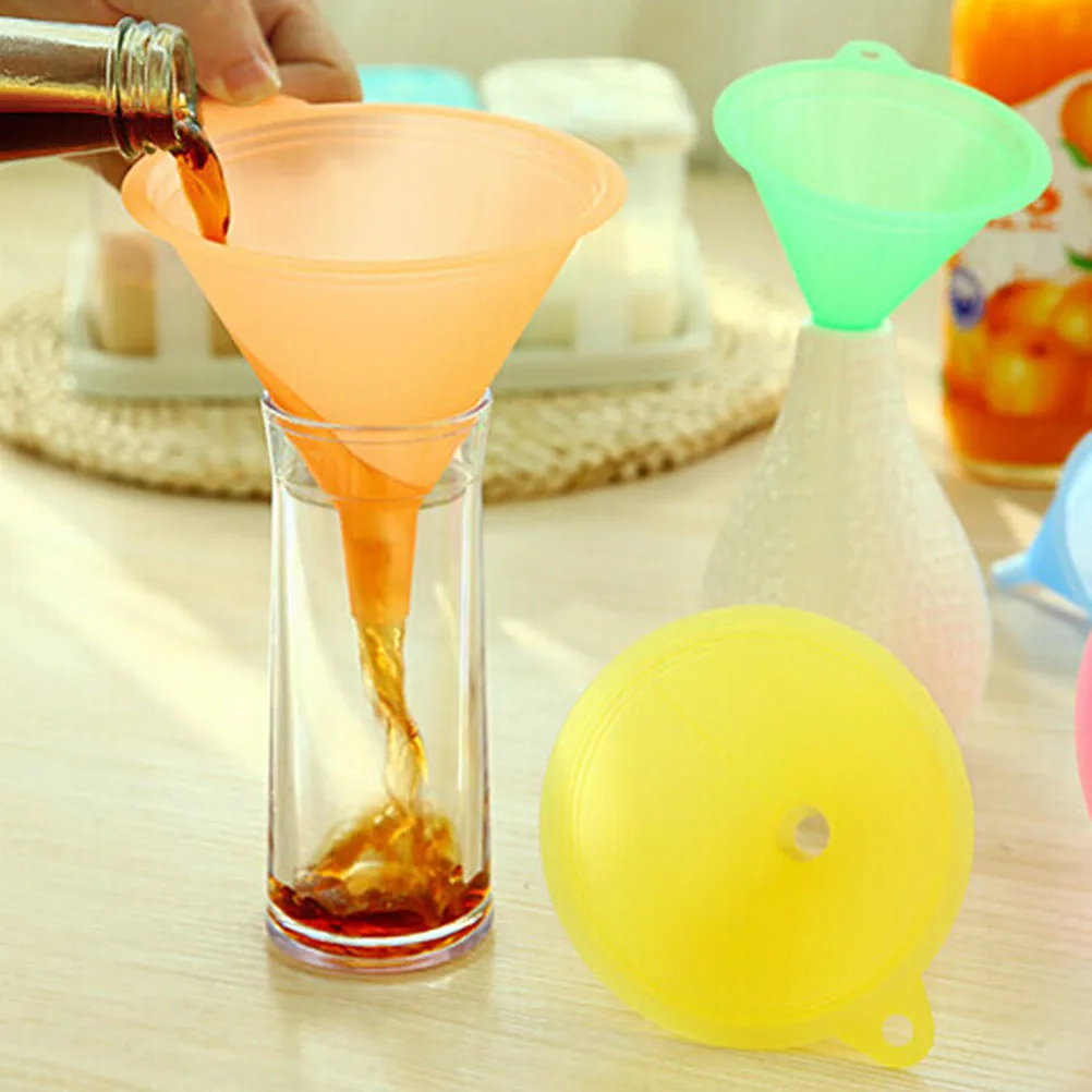 5pcs 5 Size Colorful Plastic Liquid Oil Funnel Kitchen Funnel ...