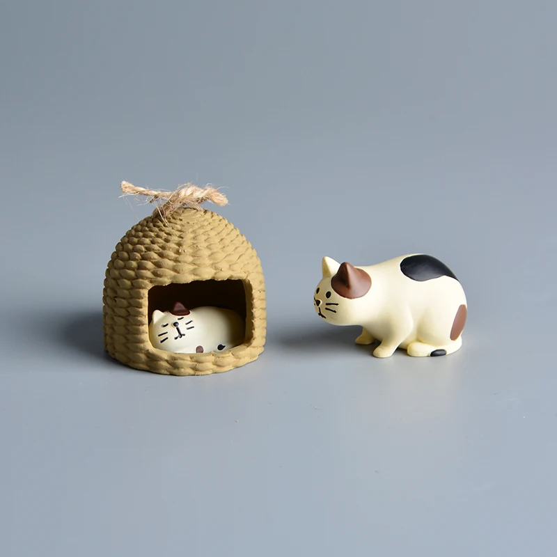 Koteta-Japanese-Zakka-Resin-Miniatures-Figure-Simulation-Cat-Nest-Mini ...