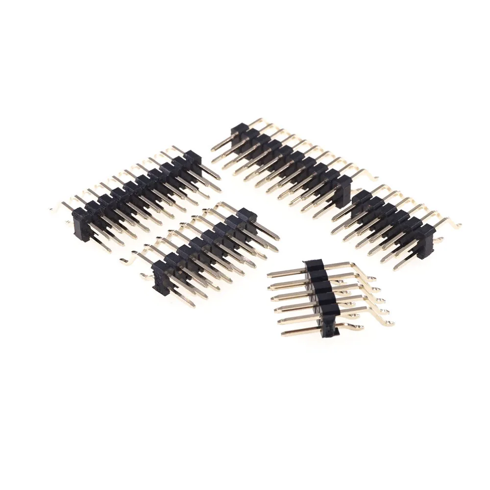 수컷 듀얼 로우 직각 SMT SMD 핀 헤더, 2.54mm, 2x2, 4, 6, 8, 10, 12, 14, 16, 18, 20 ...