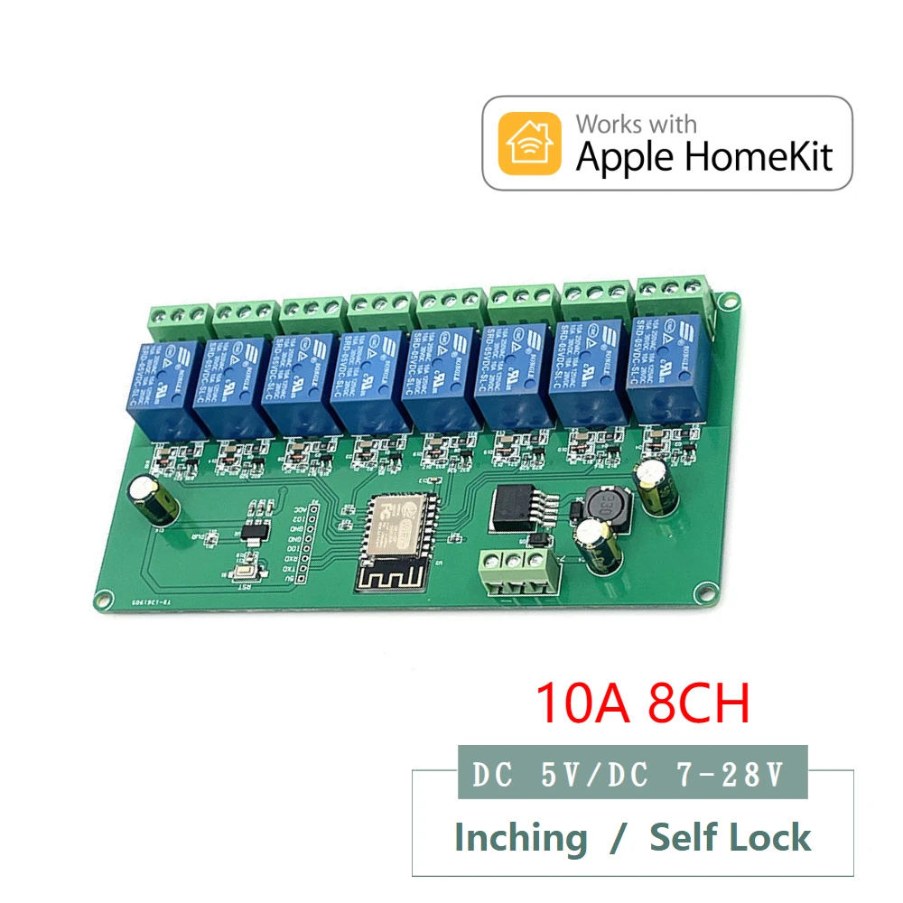 Homekit 8CH 10A WiFi Relay Module Inching Switch Self locking Entry ...