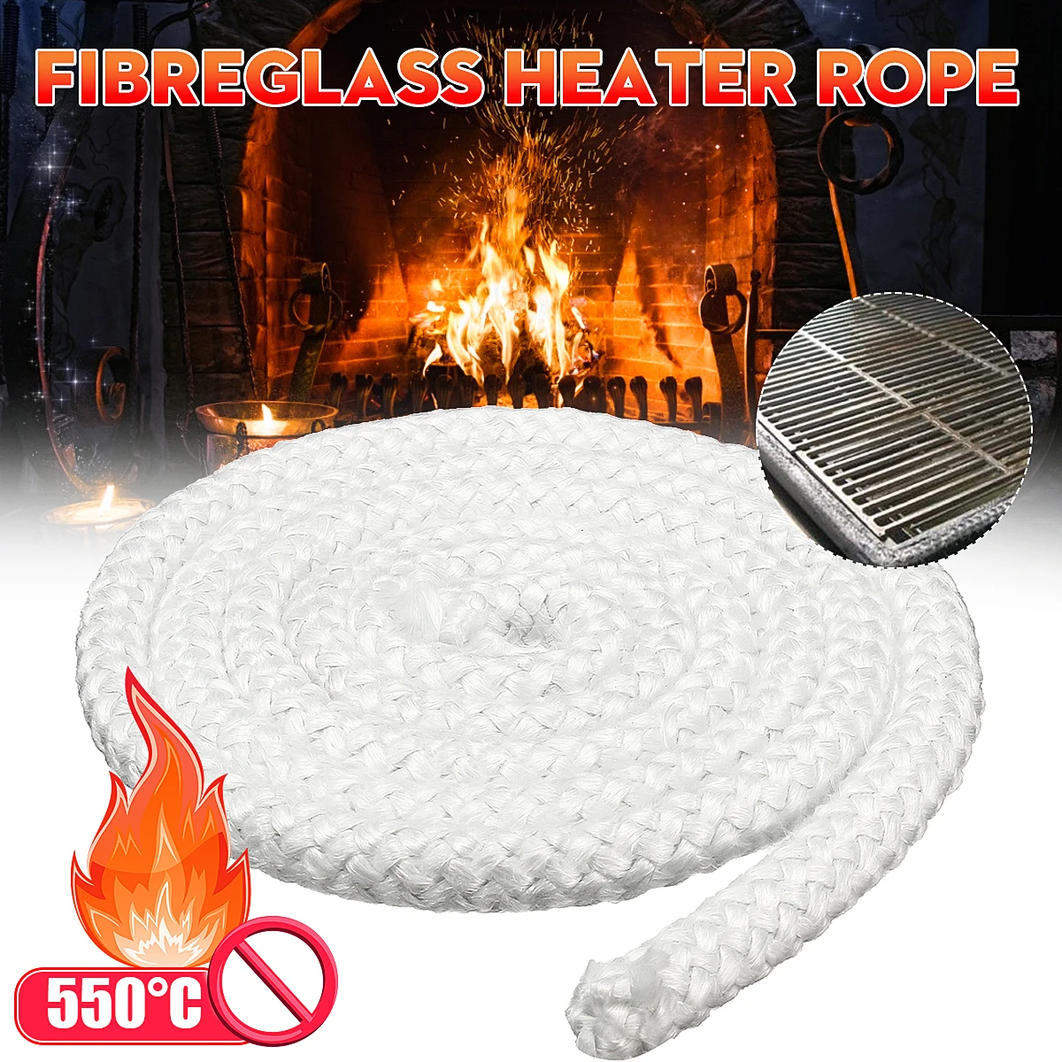 Wood Stove Heater Door Seal Gasket Rope High Density Fibreglass Rope ...