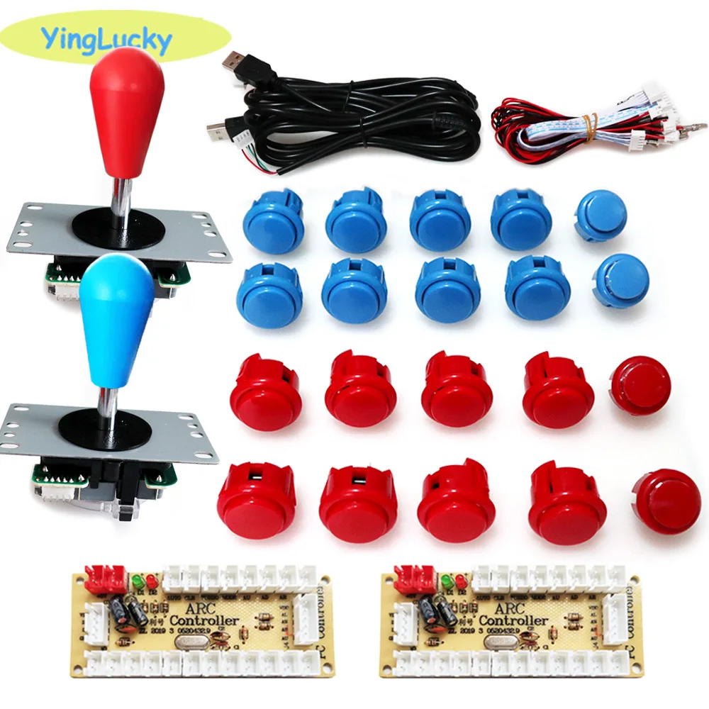 Arcade-joystick-DIY-Kit-Zero-Delay-USB-Controller-PC-Sanwa-Oval-ball ...