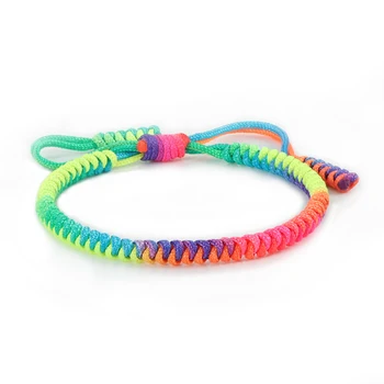 Multicolor Thread Braided Bracelet Rainbow Color Lucky Charm Men Women ...
