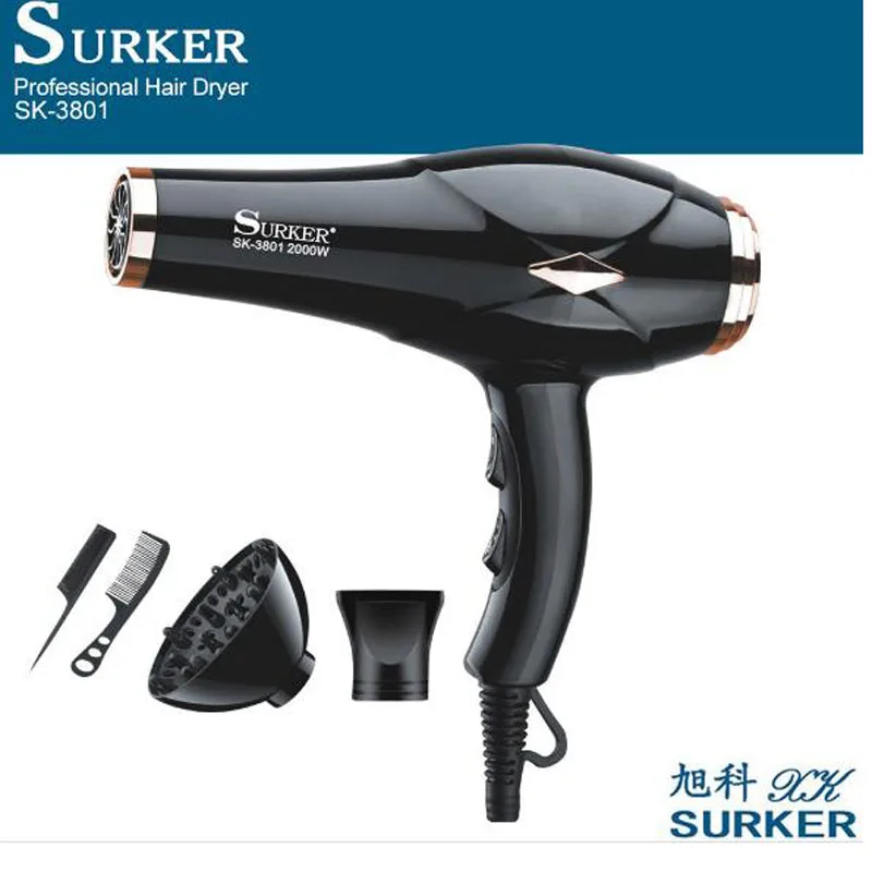 Surker electric hair dryer SK-3801 hair salon 2000W power hot and cold ...