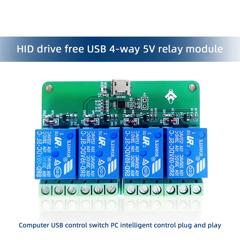 HID-Drive-free-USB-5V-Relay-Module-HID-Drive-free-Micro-USB-2-Way-5V ...