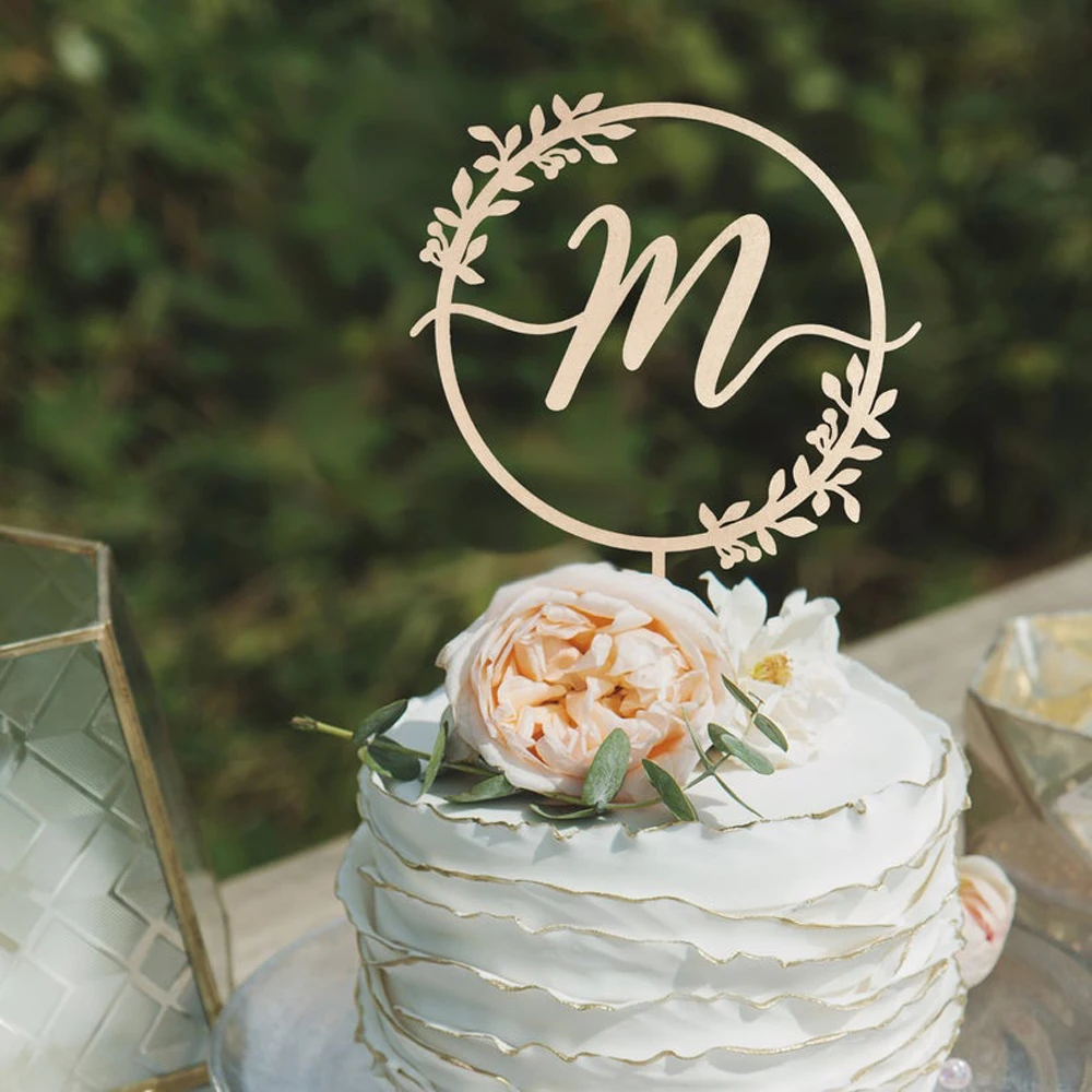 M Monogram Wedding Cake Toppers