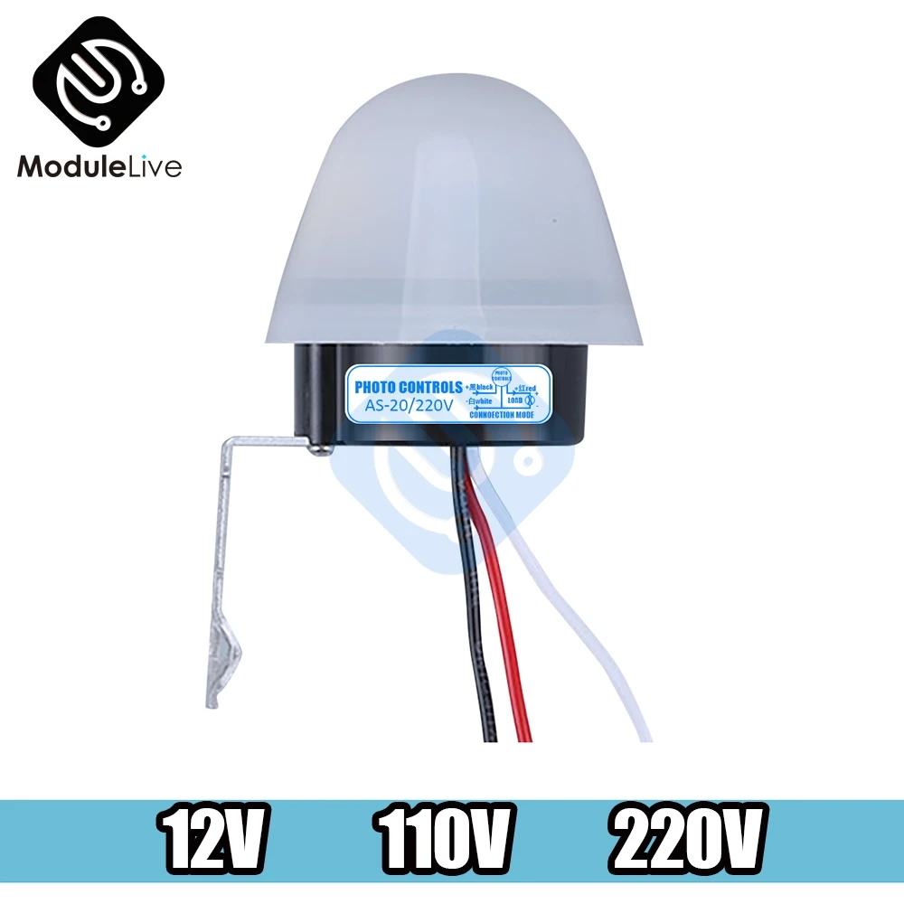 As-20 Dc 12v Ac 110v 220v 10a Waterproof Sensitive Auto Photo Switch On ...