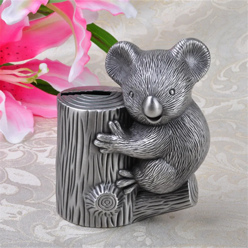Creative Metal Coin Bank Cartoon Koala Bank Savings Money Box Saving ...