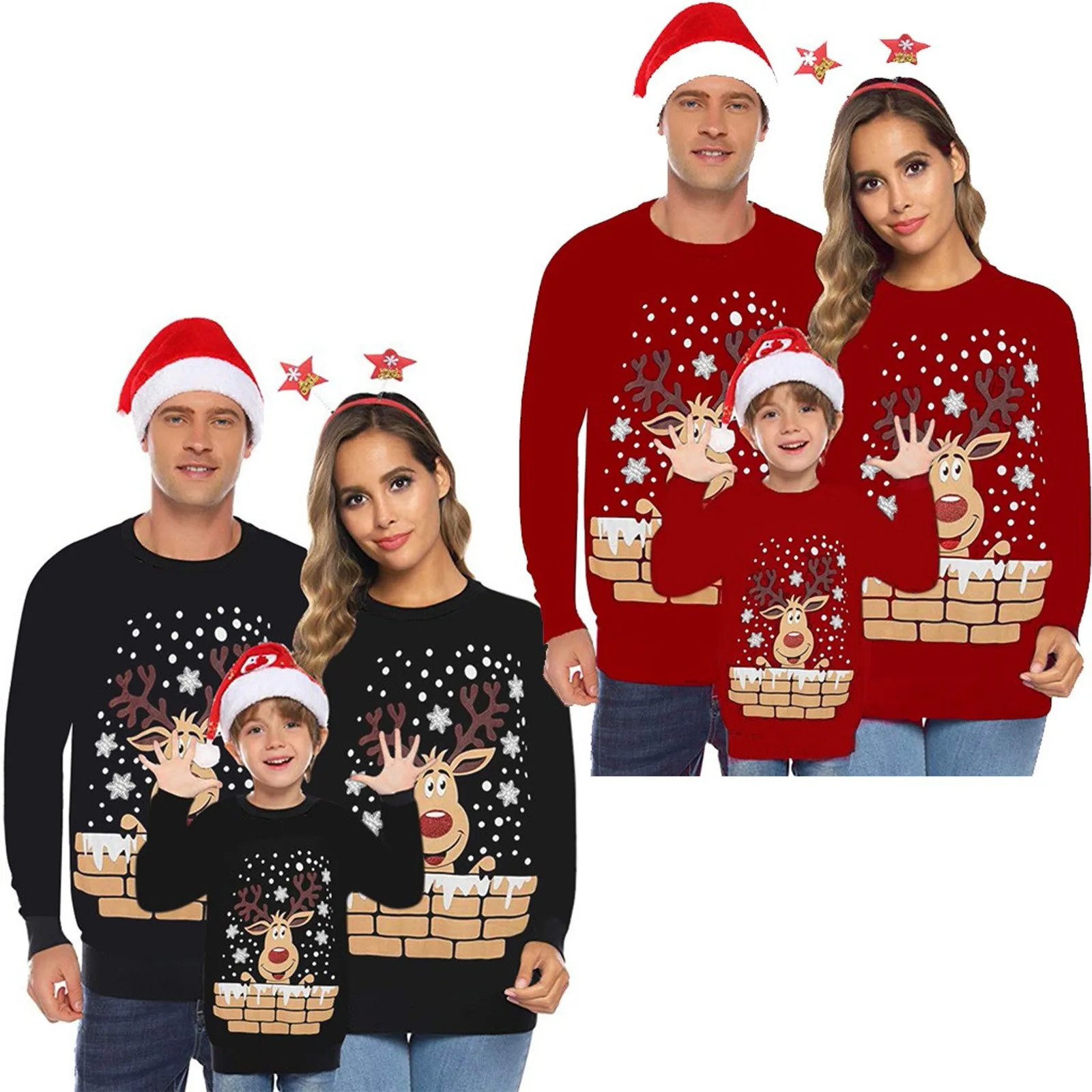 Família de natal camisola de natal camisolas mãe pai filha filho ...