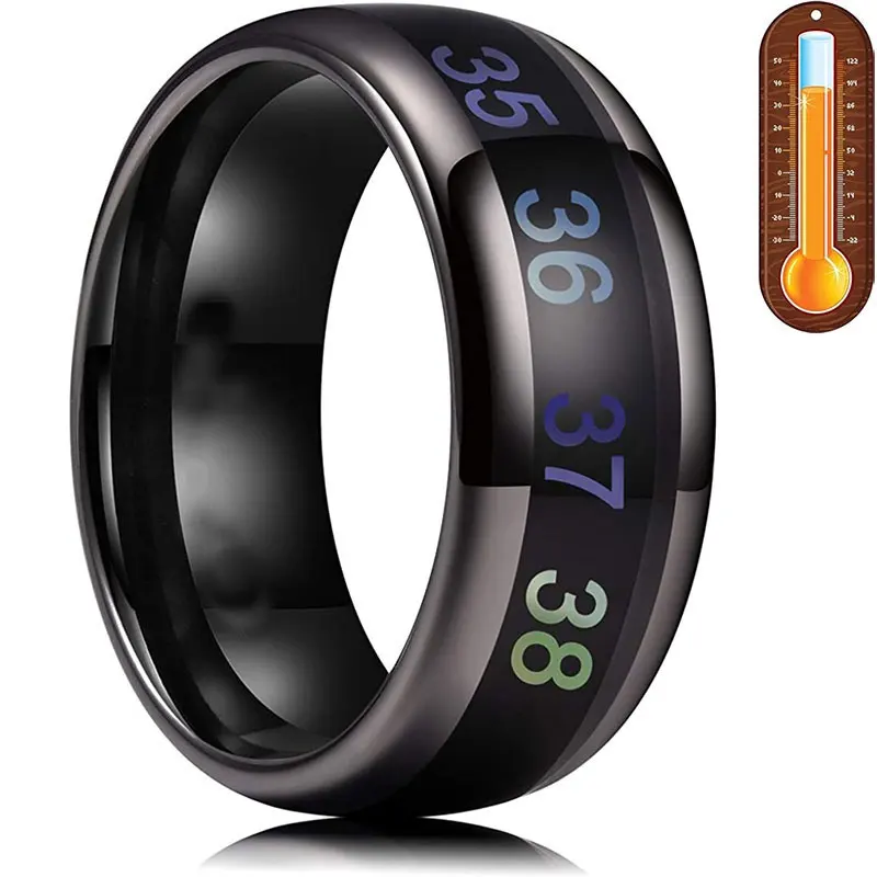 2021 New Smart Sensor Body Temperature Ring Stainless Steel Fashion ...