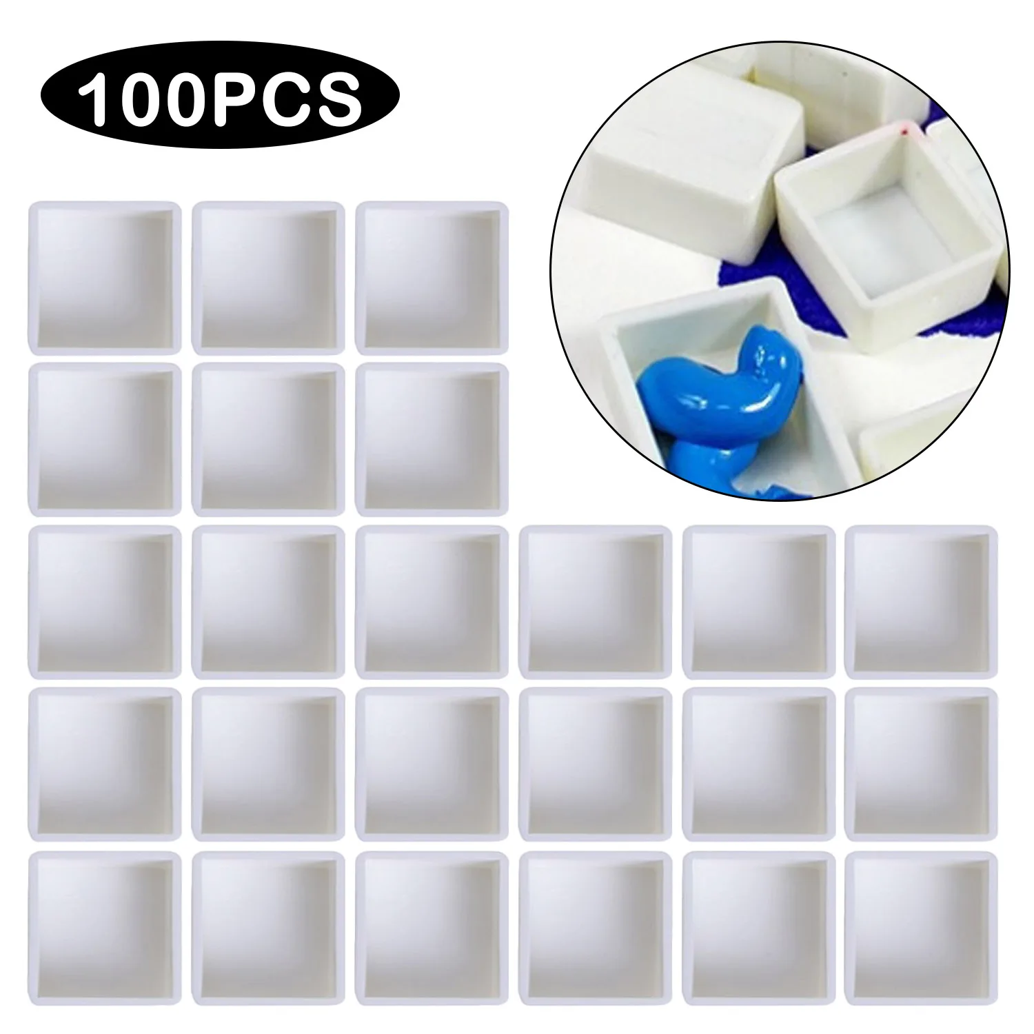 100pcs Empty Watercolor Paint Half Pans Set For Children Artist Student ...