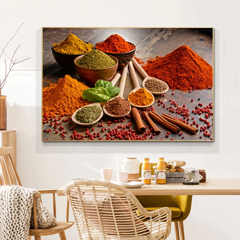 Herbs-and-Spices-In-Cooking-Kitchen-Canvas-Paintings-on-The-Wall-Art ...