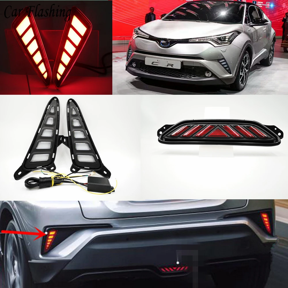For Toyota C-HR CHR 2016 2017 2018 2019 with Turn Yellow Signal DRL Car ...