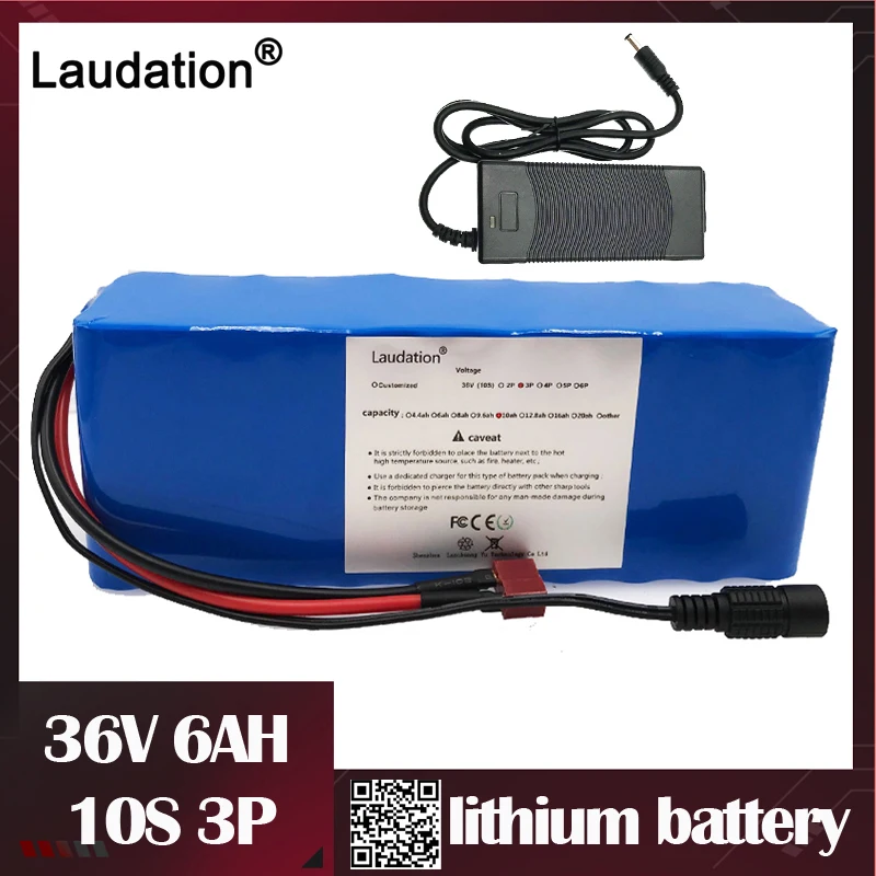 Laudation 36v lithium battery deep cycle 6 ah 10s 3p 36 volt batteries ...