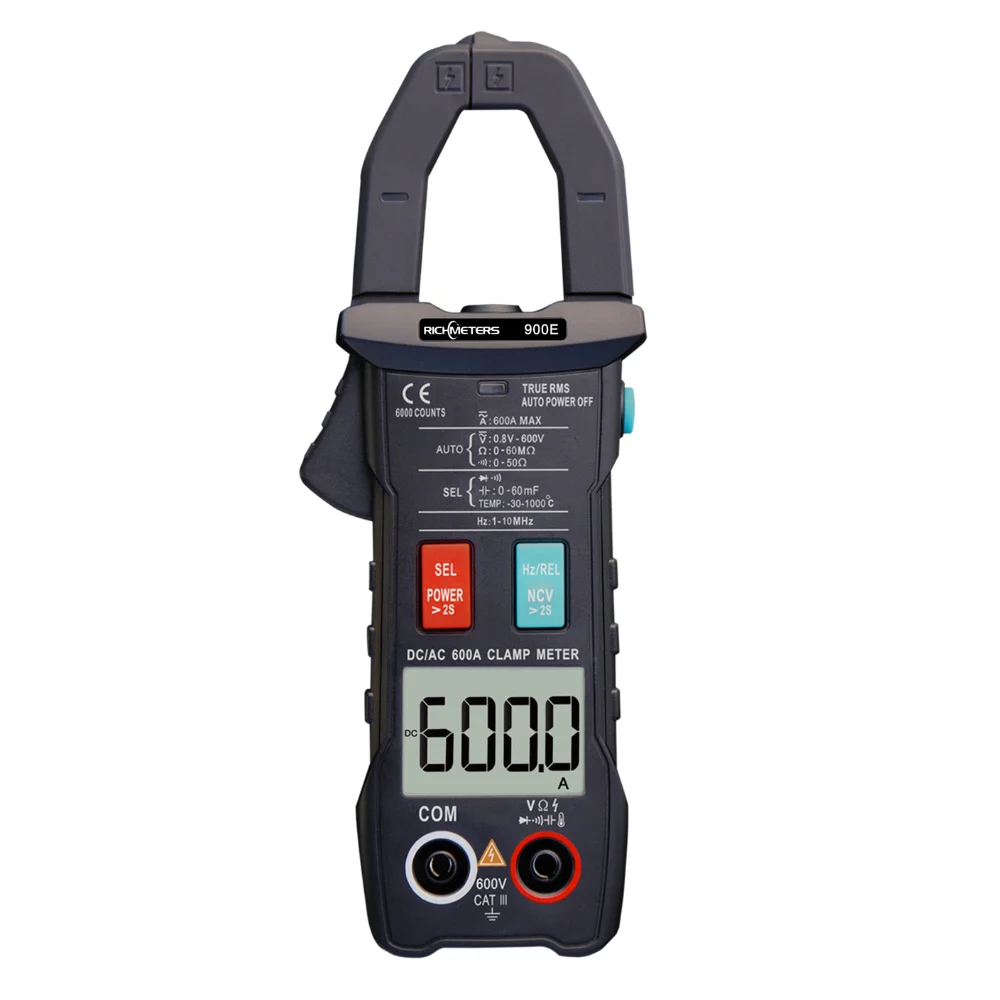 600A Clamp Meter Digital T-RMS Smart Current Ammeter Auto Rang ...