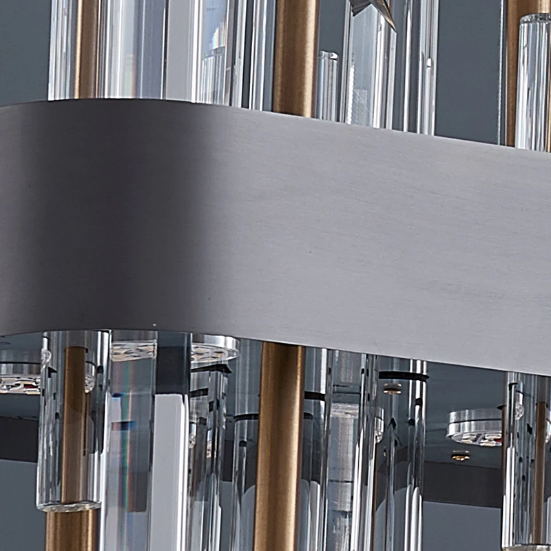 Lewor Gold/Black Rectangle Crystal Chandelier - Lewoer Lighting