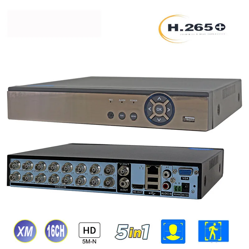 H.265+ XMeye 5M N 1080P 16CH DVR AHD TVI CVI XVI CVBS IP Mode 6 in 1 ...