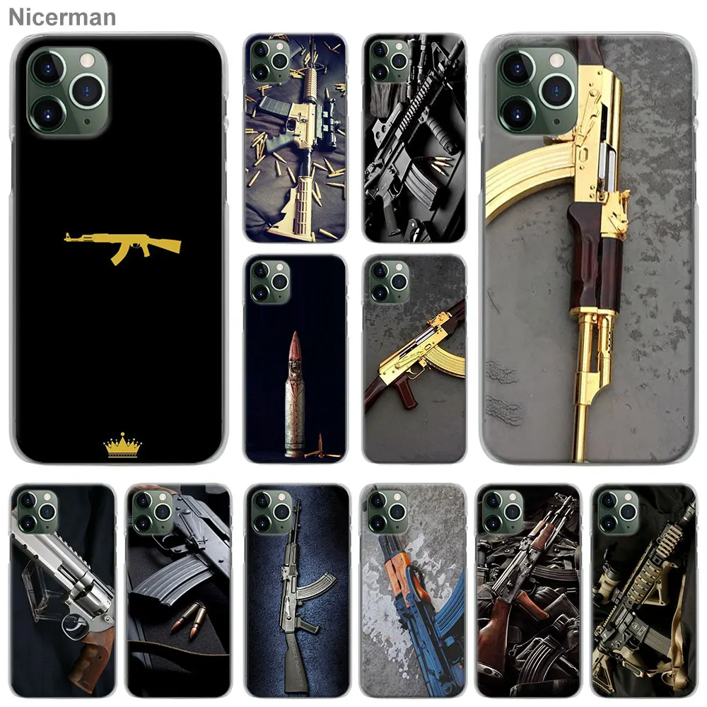 AK47 Handgun Gun BUllets Phone Cases for Apple iPhone 11 12 13 Pro Max ...