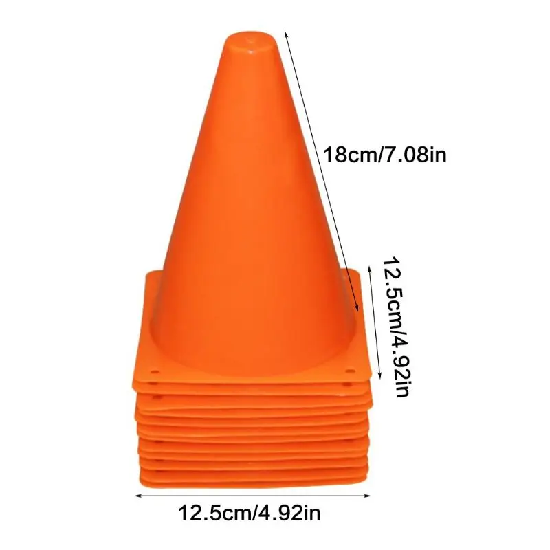 (10-Pack)7-Inch Plastic Traffic Cones Multipurpose Construction Theme ...
