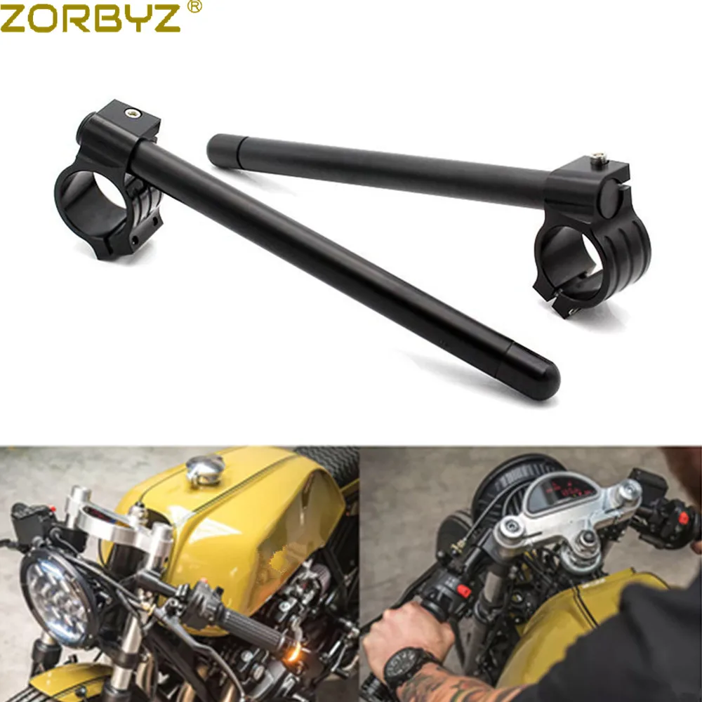 ZORBYZ-Motorcycle-58mm-Black-Clip-On-Clip-Ons-CNC-Handlebars-Bar-Fork ...