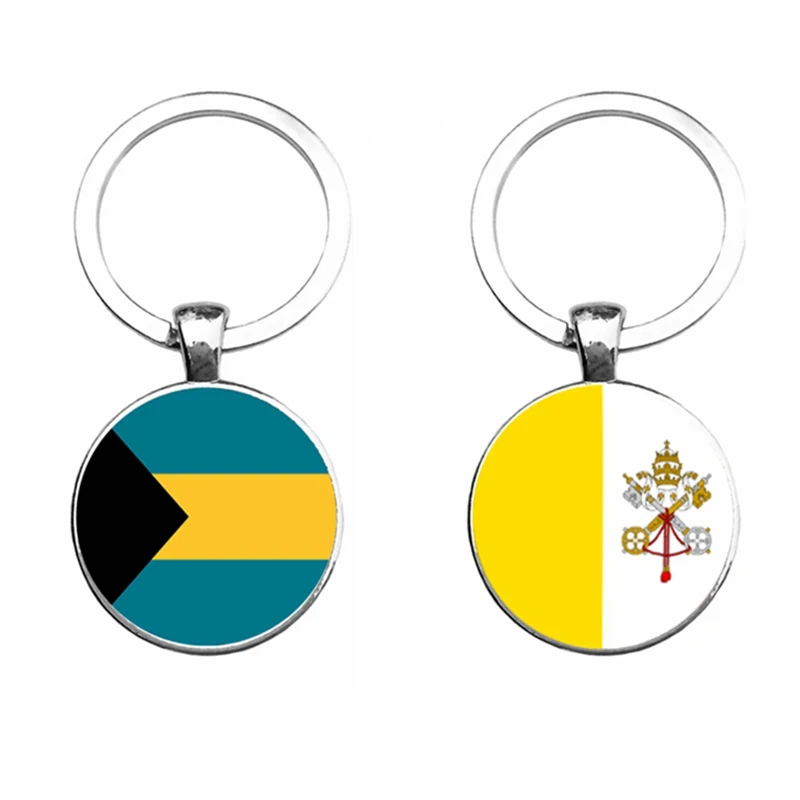 SUTEYI Fashion Vatican Bahamas Flag Key Chain National Flags Picture ...
