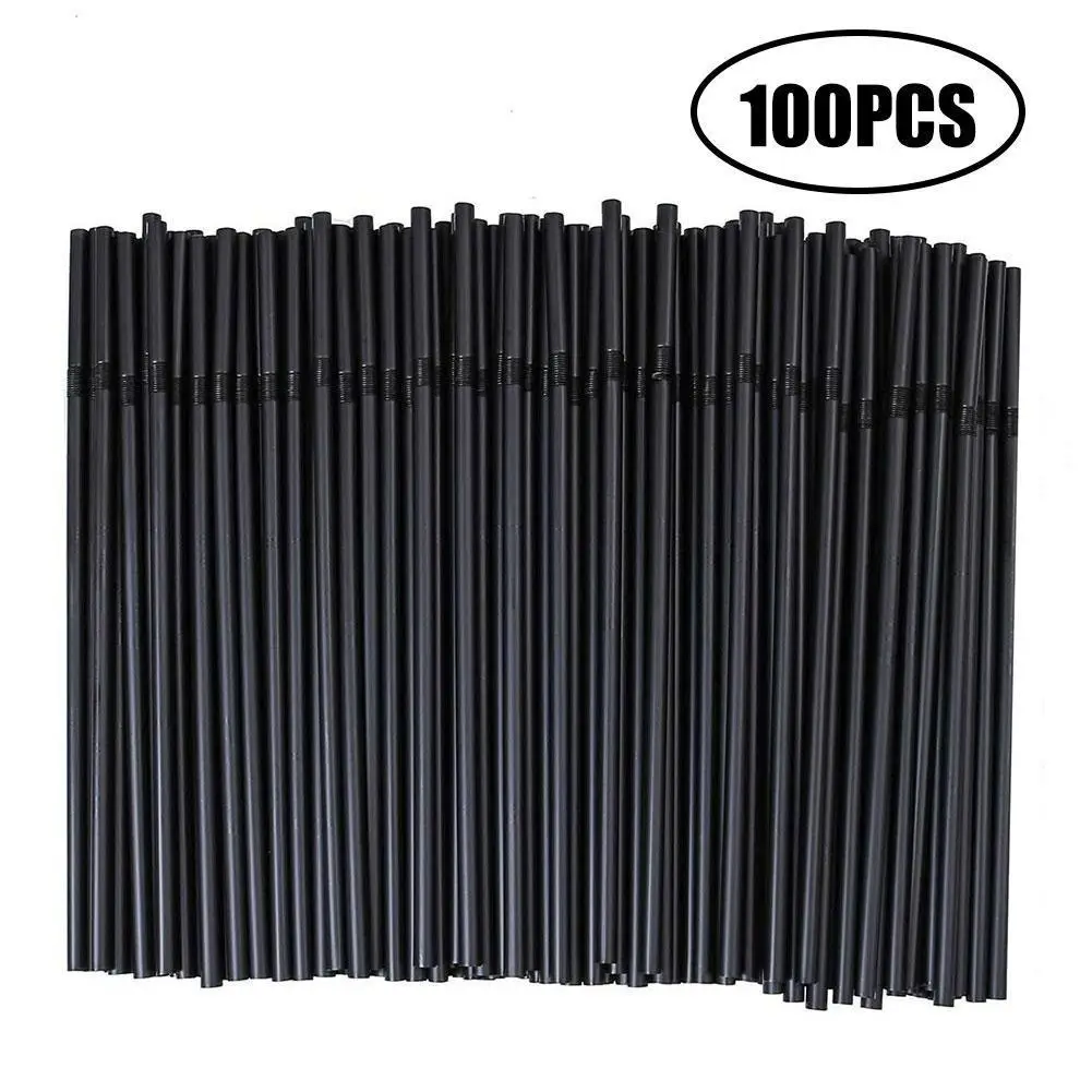 100pcs-Mini-Short-Cocktail-Straws-Small-Black-Plastic-Straw-For ...