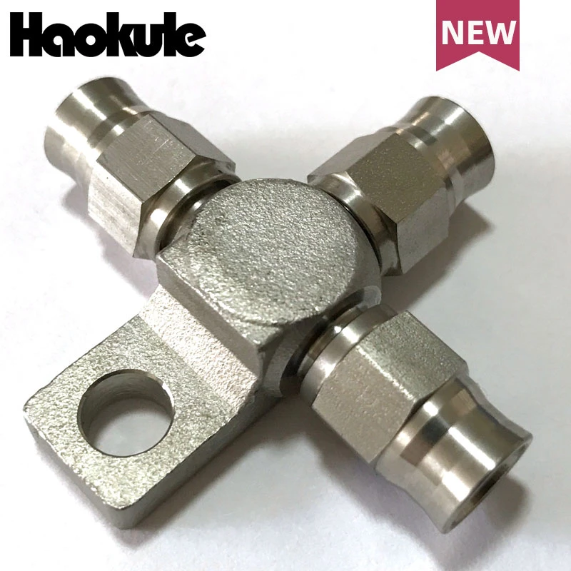 Haokule Stainless Steel 3Way 3AN/AN3 Tee Block With mount Tab/AN 3 3/8 ...