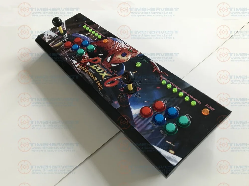 2 plysers Pan dora box DX Arcade joysticks 6 LED buttons console TV ...