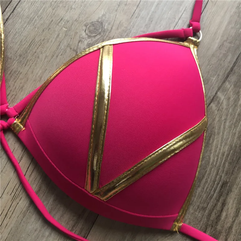 Pu Leather Bikini Set Red Triangle Swimwear Women 2021 Fashion Summer ...