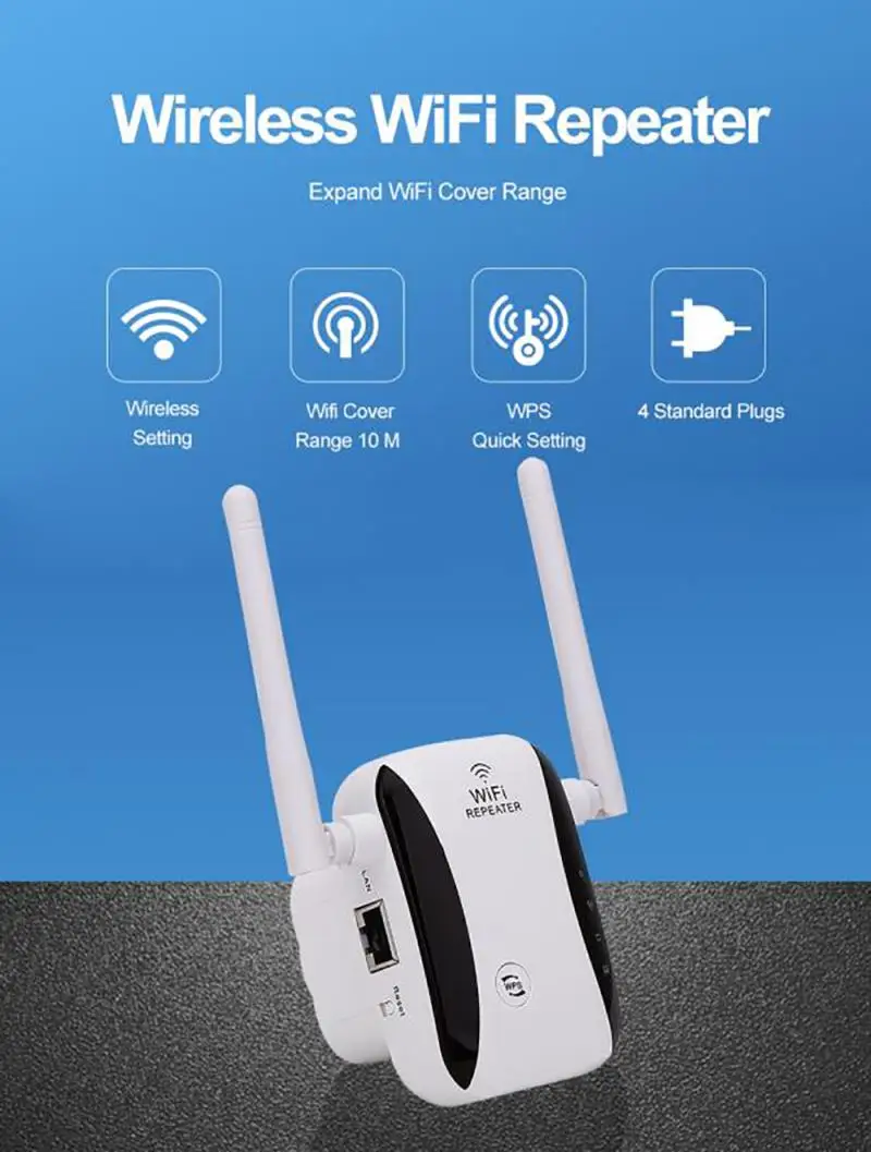 2020 New WiFi Repeater Wireless Wifi Extender 300Mbps Wi-Fi Amplifier ...