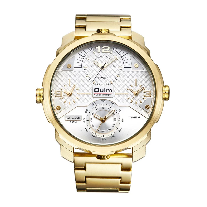 Oulm reloj analógico de acero inoxidable para hombre, accesorio de ...