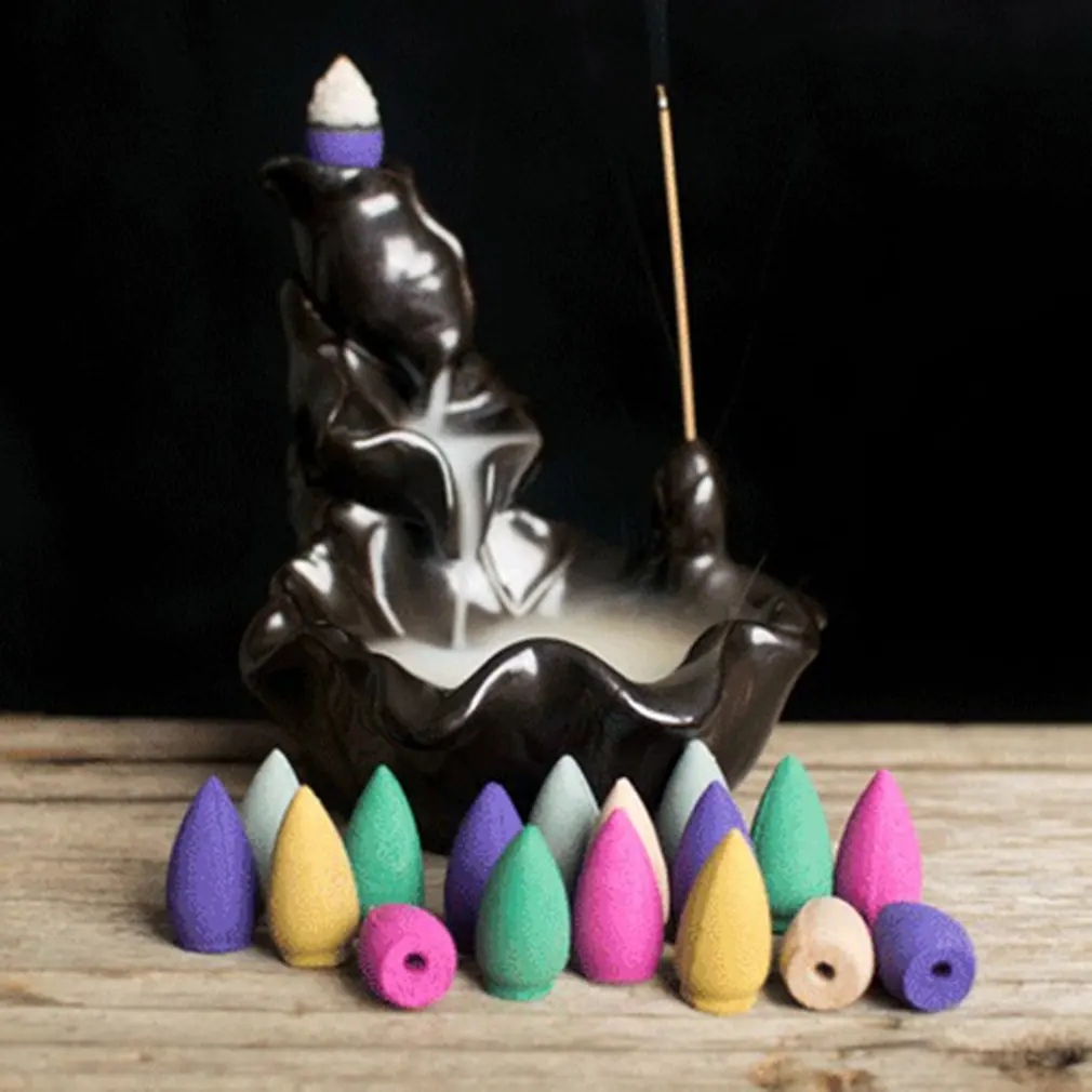 Купить 50 шт. цветочный ароматический конус с поддоном красочный ...