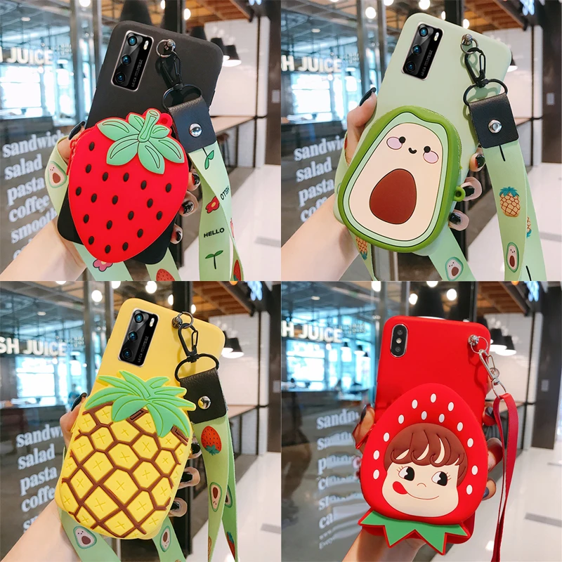Cute 3d Fruit Wallet Tpu Case For Samsung Galaxy S22 Utlra S21 Fe S20 ...