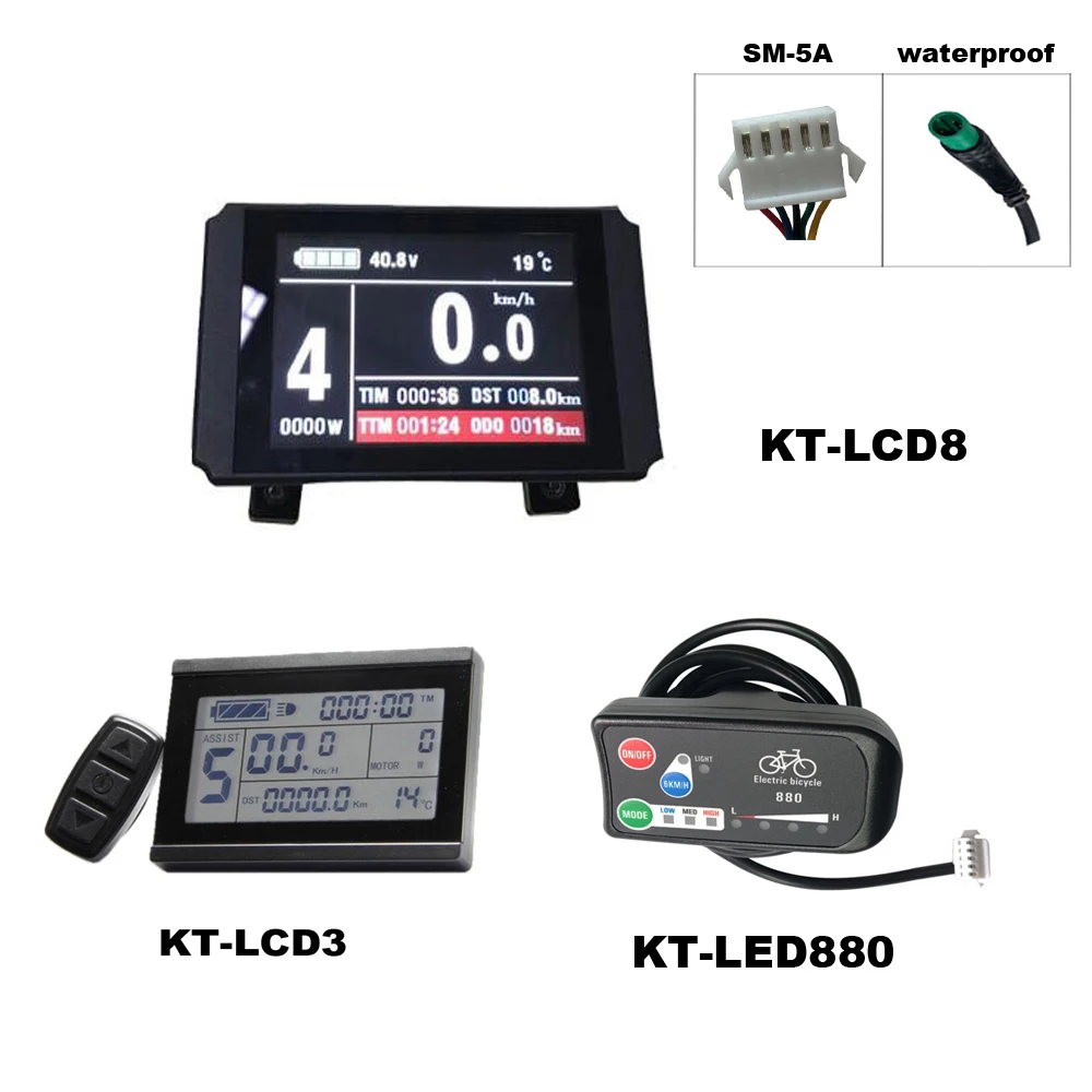 72V KT LCD3 Display For E-Bike Controllers - Backlit With Speed/Power Data