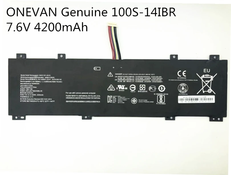 ONEVAN Genuine NC140BW1 2S1P Battery for Lenovo IdeaPad 100S 0813002 ...