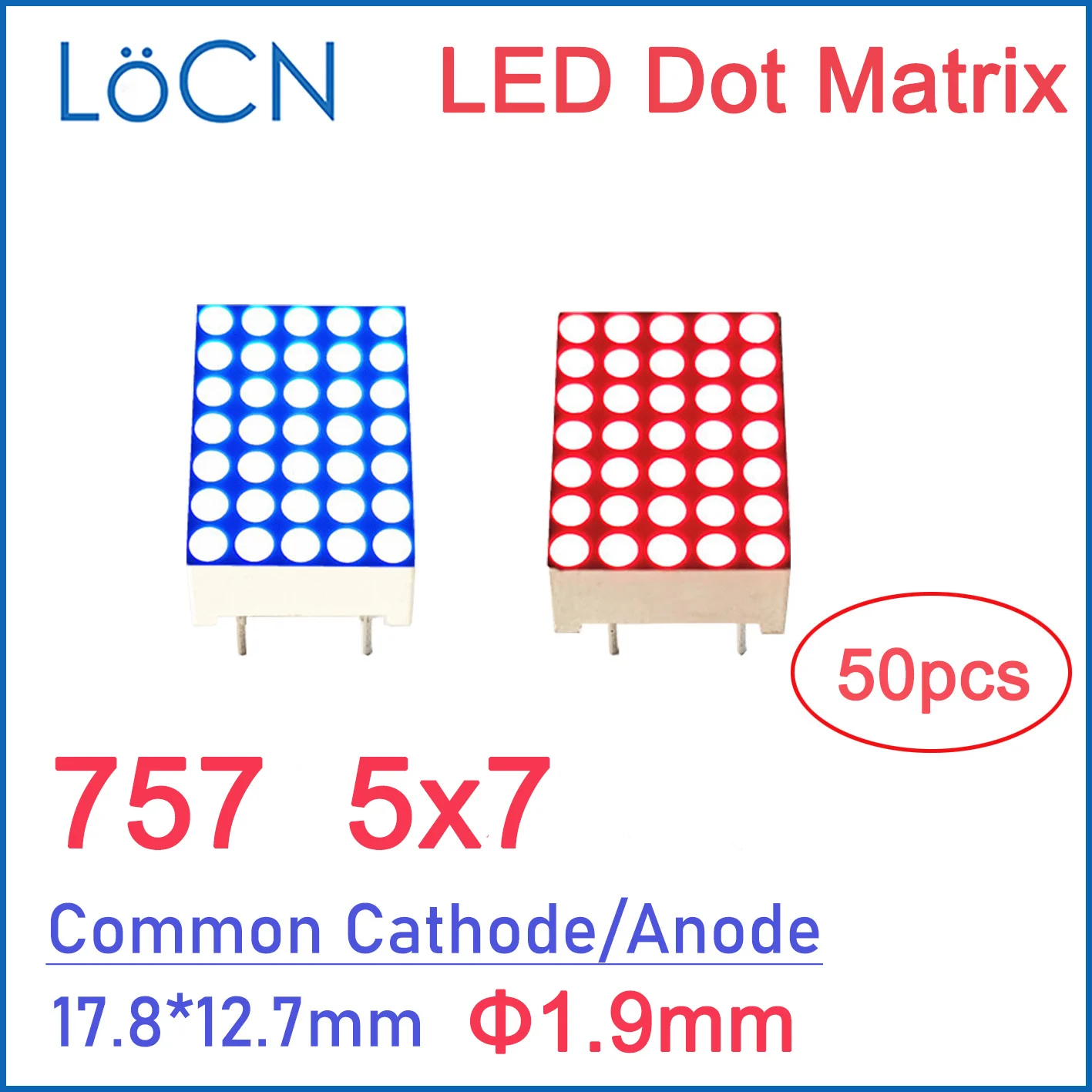 5x7-5-7-1-9mm-LED-Dot-Matrix-Display-Module-RED-BLUE-GREEN-YELLOW-WHITE ...