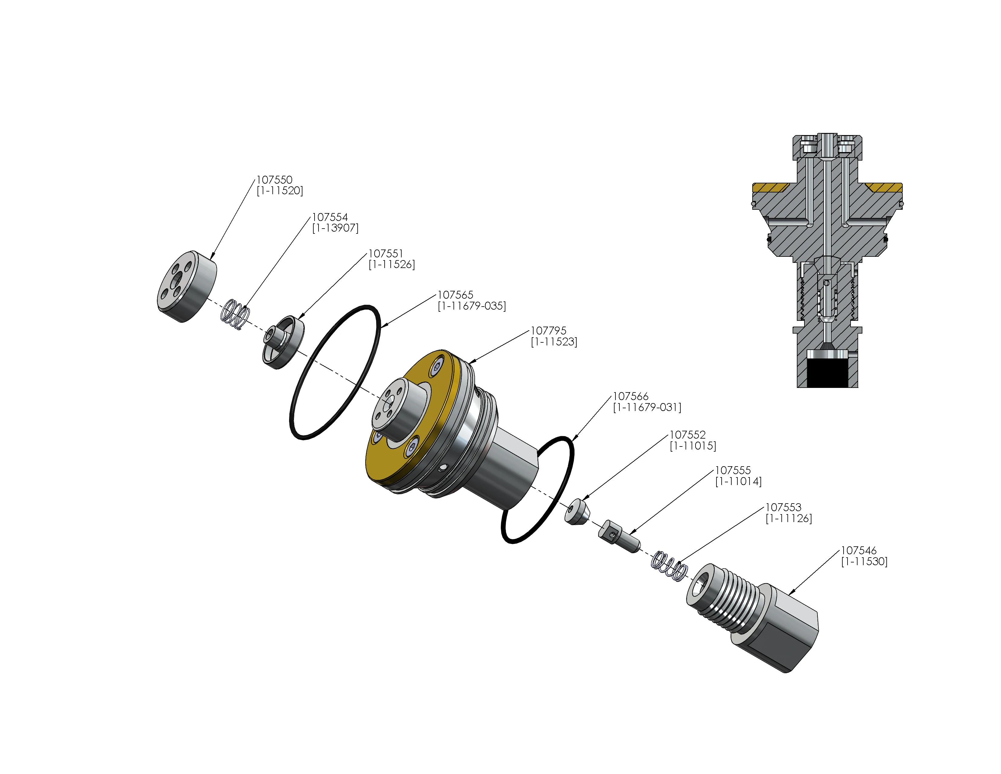 POPPET KIT / CHECK VALVE REPAIR KIT (FOR 1 CHECK VALVE), A-SERIES,OEM 14235