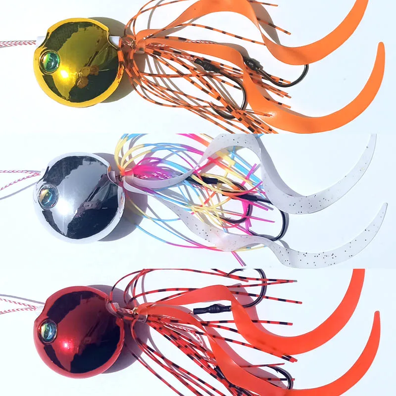 180g/150g/120g/100g/80g/60g/40g Kabura Pesca 슬라이더 스 내퍼/도미 치구 헤드 스커트 리드 지그 지그 미끼