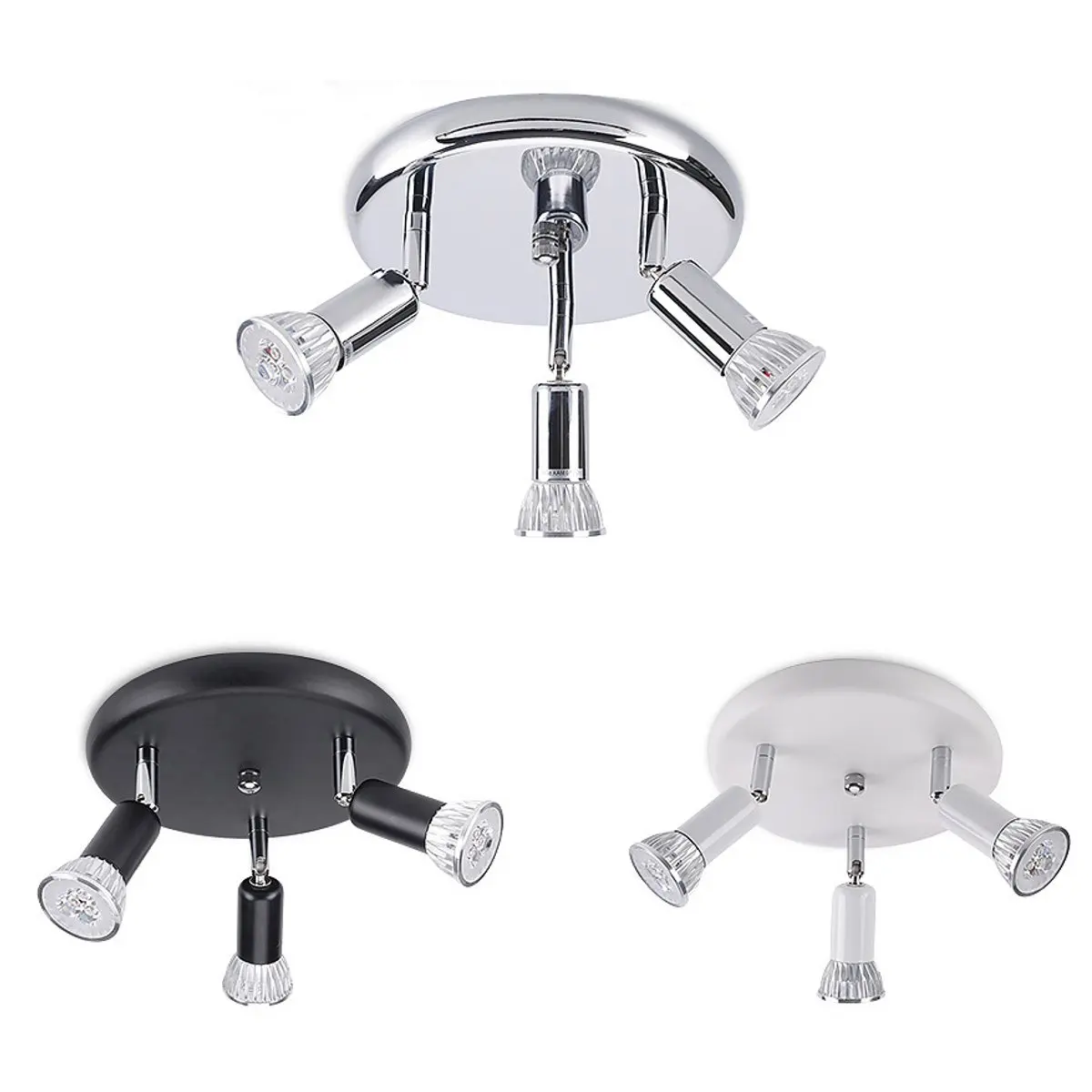 3 Heads Round Ceiling Light Living Room Adjustable Rotatable Ceiling ...