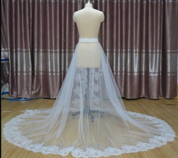 lace skirt with train, removable skirt Tulle over skirt removable train ...