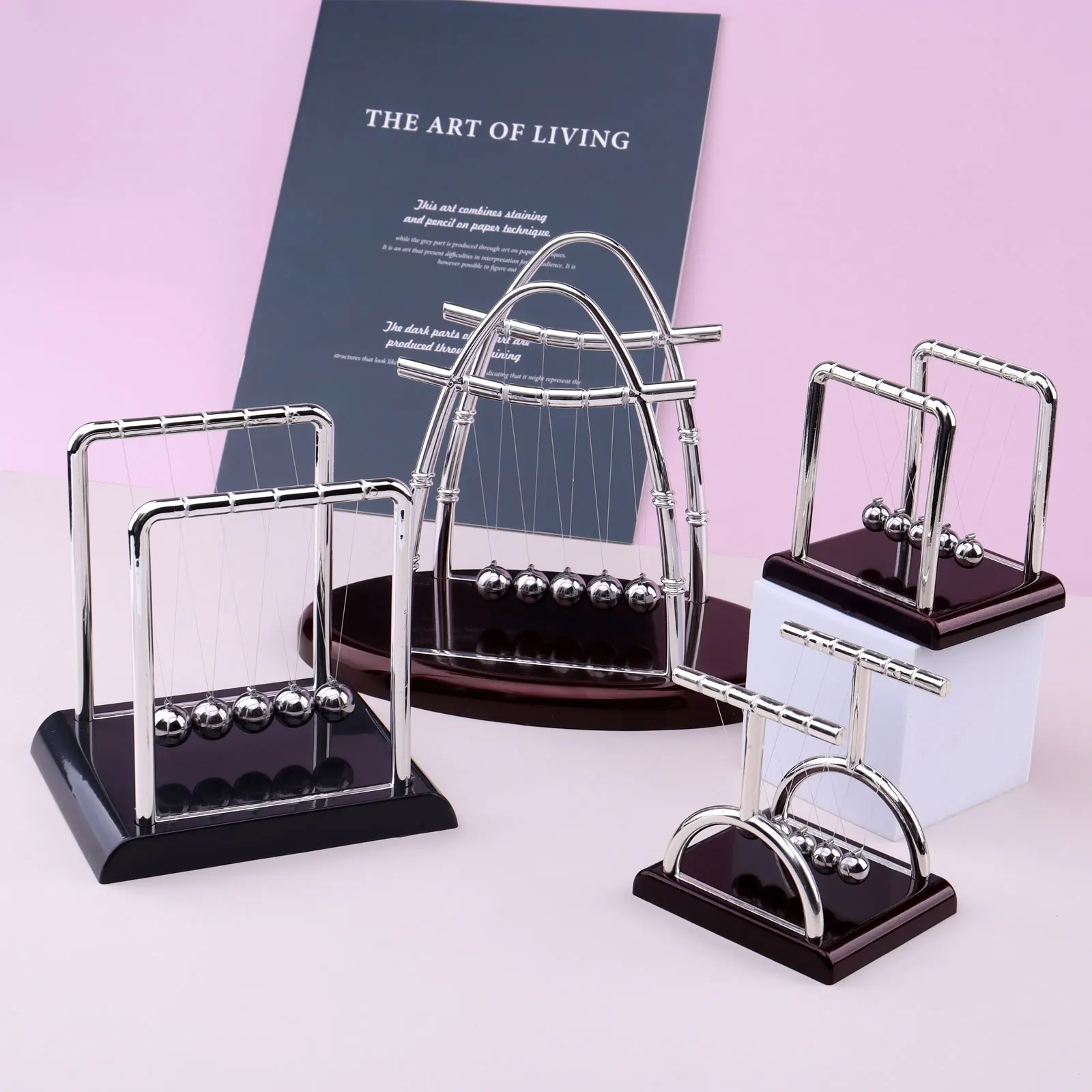 Newton-Cradle-Balance-Steel-Balls-School-Teaching-Supplies-Physics ...