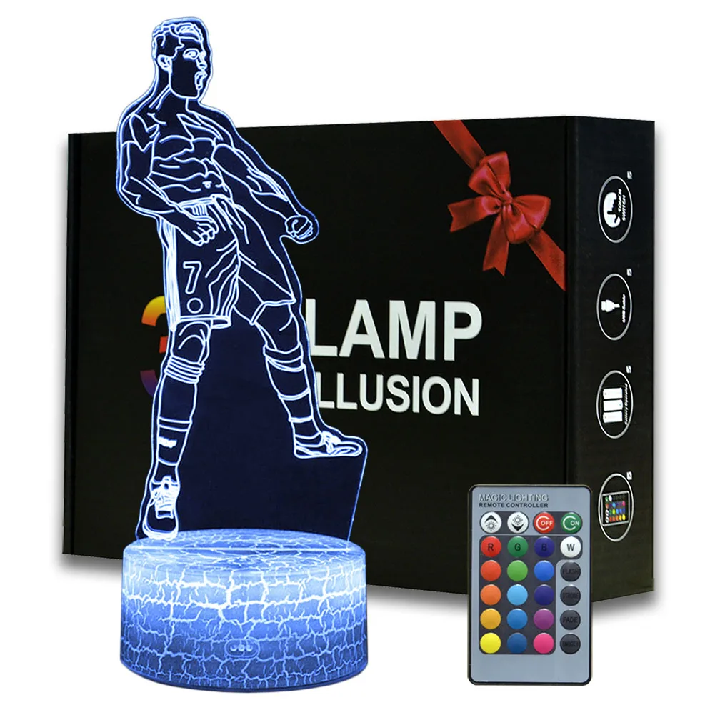 Magiclux Novelty Lighting 3D Illusion LED Lamp Soccer Ronaldo Model ...