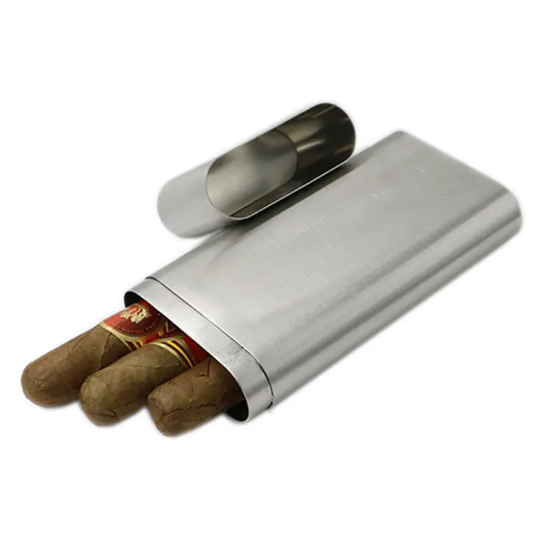 Travel-Cigar-Stainless-Steel-Storage-Box-Case-Holder-3-Pcs-Tubes ...