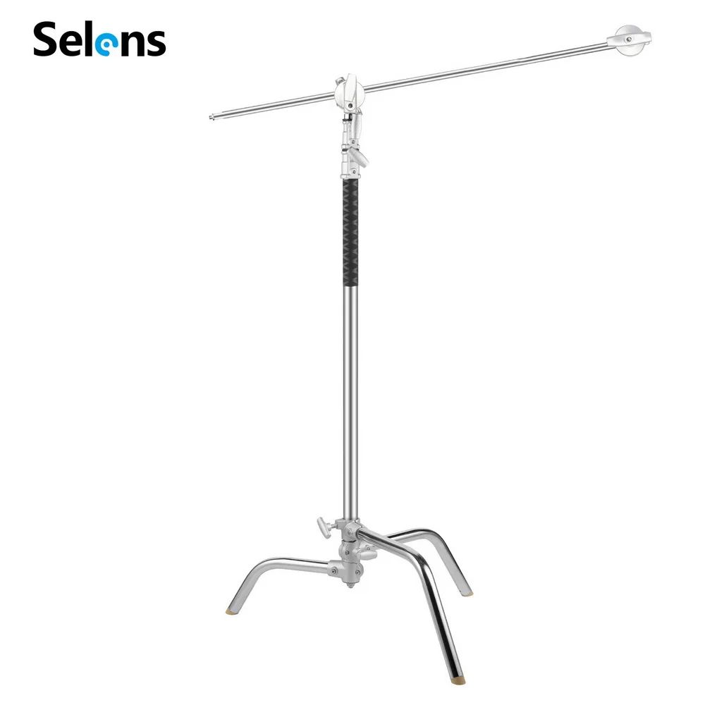 Selens 스테인레스 스틸 C 스탠드 조정 가능한 리프팅 매직 레그 붐 암 포함 사진 스튜디오 소프트박스 스포트라이트용