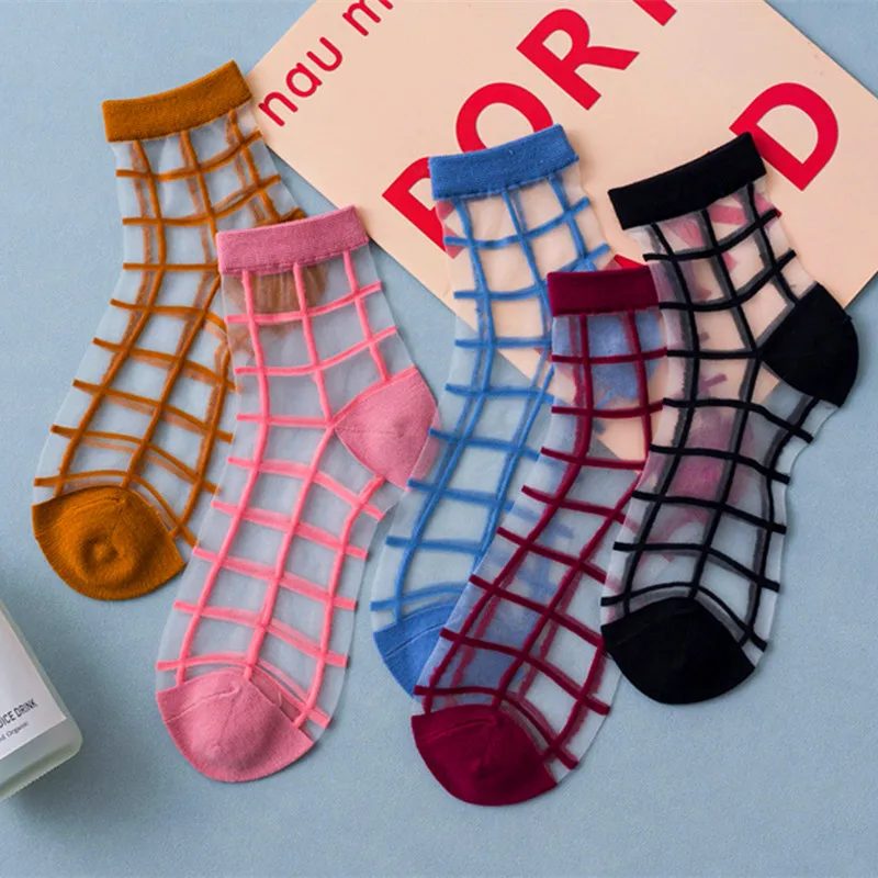 1-Pair-Women-Socks-15-Styles-Harajuku-Thin-Transparent-Socks-Striped ...