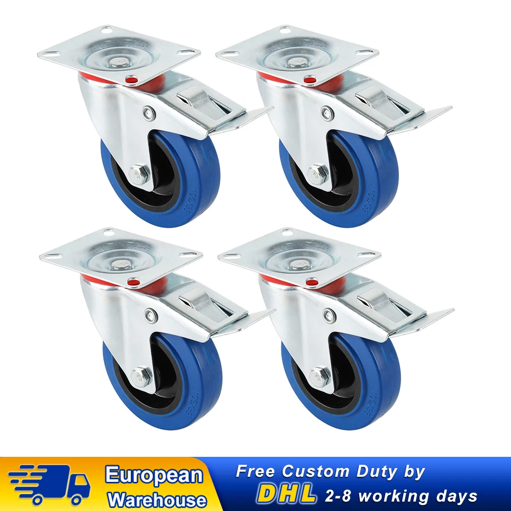 Roulettes De Meubles Robustes 125mm Avec Frein, Protection De Roue En ...