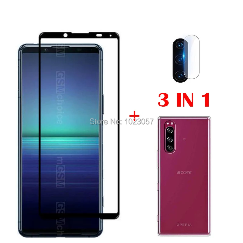 3in1-Soft-Case-Camera-Tempered-Glass-On-For-Sony-Xperia-5 ...